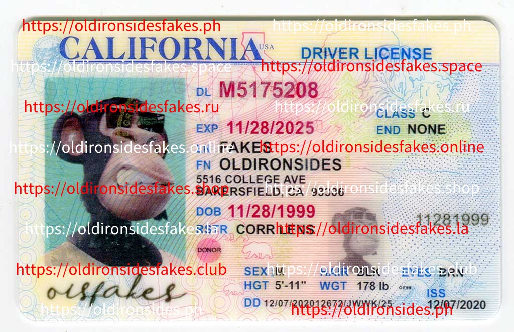 California Driver License(Old CA O21) | OldIronsidesFakes ph